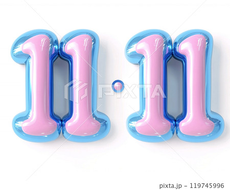 1111 letters on white background. Illustration...のイラスト素材 [119745996 ...