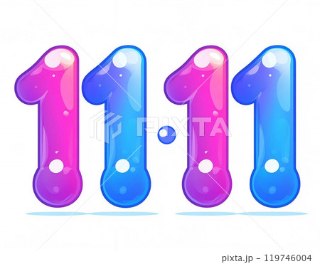 1111 letters on white background. Illustration...のイラスト素材 [119746004 ...