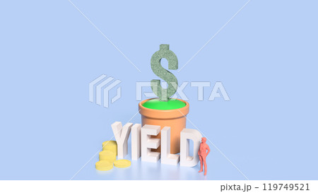 The dollar symbol in plant and coins for yield...のイラスト素材 [119749521 ...