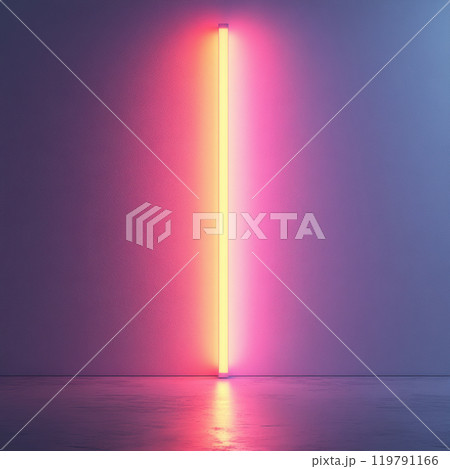 glowing straight line of light in vibrant pink...のイラスト素材 [119791166 ...