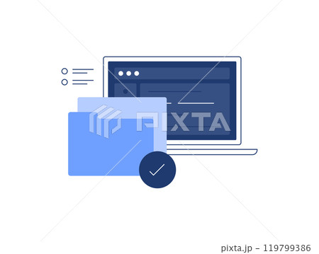 PC working processes. Computing and developmentのイラスト素材 [119799386] - PIXTA