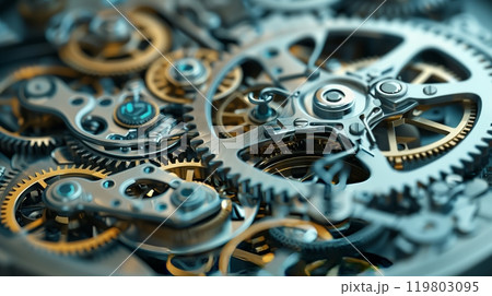 A detailed close-up of a clockwork mechanism...のイラスト素材 [119803095] - PIXTA
