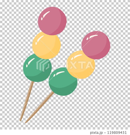 dango raw tang yuan sweet dumplings ballsのイラスト素材 [119809431] - PIXTA