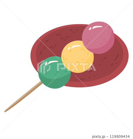 Three Color Dango Dessert Japanese Dangoのイラスト素材 [119809434] - PIXTA