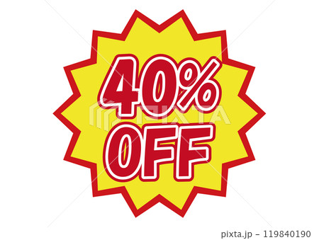 販促POP40％OFFのイラスト素材 [119840190] - PIXTA