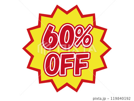 販促POP60％OFFのイラスト素材 [119840192] - PIXTA