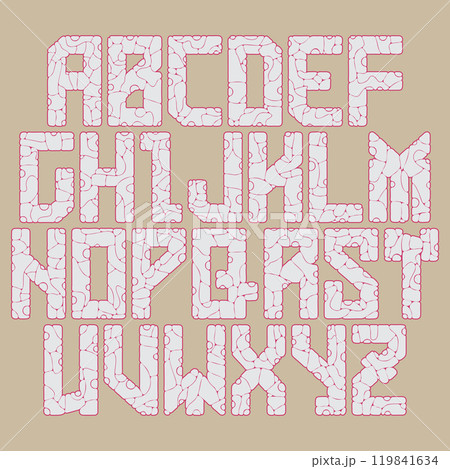 Decorative divided alphabet. Custom vector font.のイラスト素材 [119841634] - PIXTA