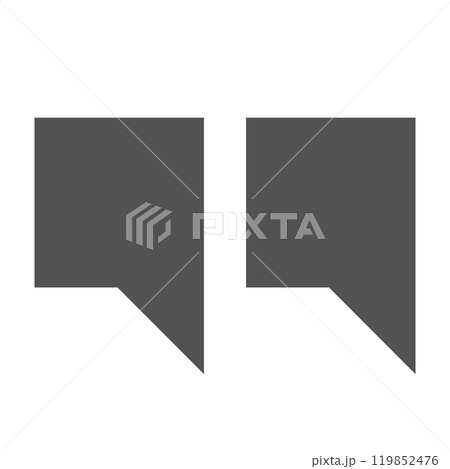 Vector icon of square quotes, commas on a white...のイラスト素材 [119852476 ...