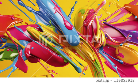 Colorful splashing liquid, simple minimalist...のイラスト素材 [119853918] - PIXTA