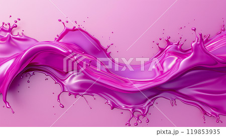 Purple splashing liquid wave, simple minimalist...のイラスト素材 [119853935 ...
