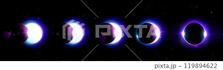 Moon phases gradually cover solar disc.のイラスト素材 [119894622] - PIXTA