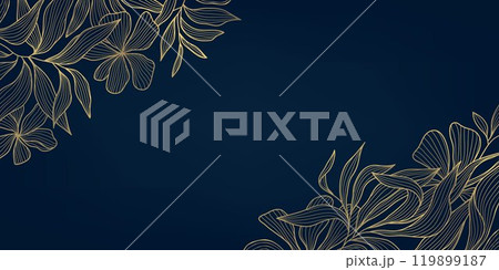 Vector gold line flowers background, luxury...のイラスト素材 [119899187] - PIXTA