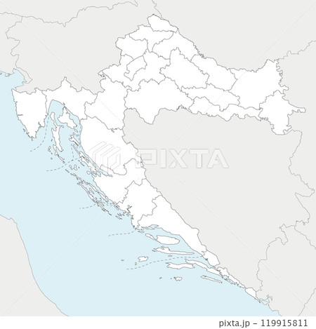 Vector regional blank map of Croatia with...のイラスト素材 [119915811] - PIXTA