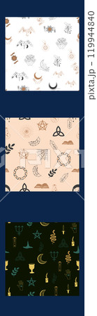 Vertical border, set Magic and heavens seamless...のイラスト素材 [119944840 ...