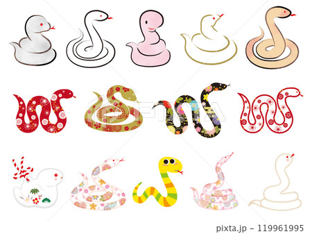 へびイラストセット01のイラスト素材 [119961995] - PIXTA