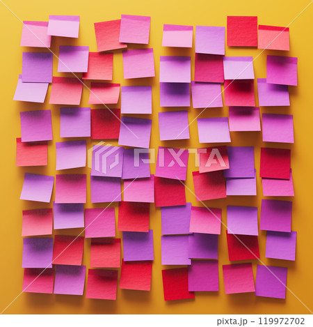 Vibrant Sticky Note Mosaic: Shades of Pink and...のイラスト素材 [119972702 ...