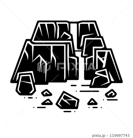 quarry icon or modern line symbol. Vector line...のイラスト素材 [119997743 ...