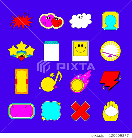 Stationery stickers using trending buzzwordsのイラスト素材 [120009877] - PIXTA