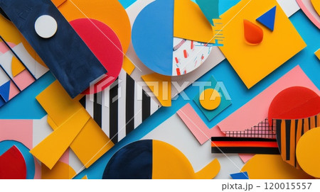 A colorful collage of shapes and circlesのイラスト素材 [120015557] - PIXTA