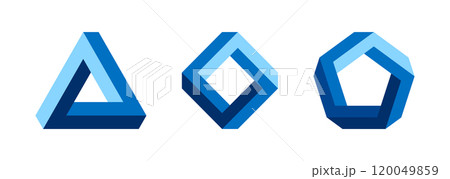 Penrose triangle, square and pentagon,...のイラスト素材 [120049859] - PIXTA