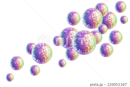Retro disco ball in a diagonal seamless border...のイラスト素材 [120052167 ...