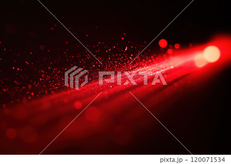 Red laser beam scattering through particles in...のイラスト素材 [120071534 ...