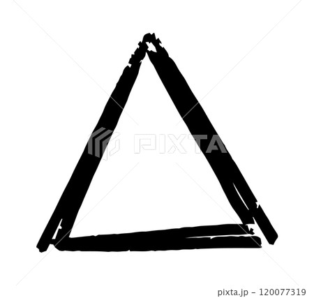 black brush frame. Vintage pencil triangle....のイラスト素材 [120077319] - PIXTA