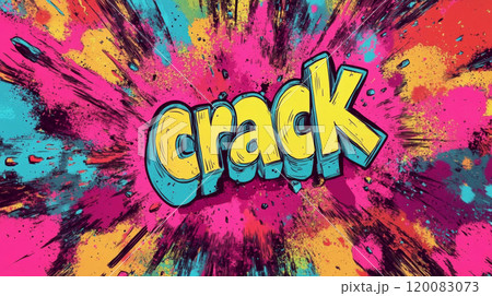 Bold, colorful graffiti-style letters read...のイラスト素材 [120083073] - PIXTA