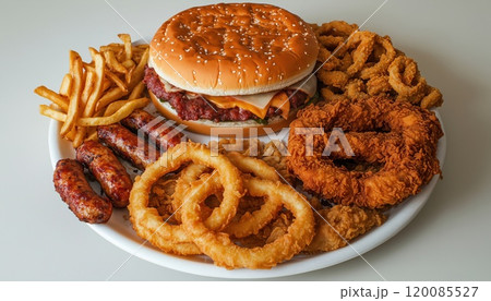 Symbolizing Compulsive Overeating: Plate Of...のイラスト素材 [120085527] - PIXTA