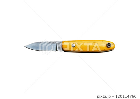 vintage knife with yellow handle and worn...のイラスト素材 [120114760] - PIXTA