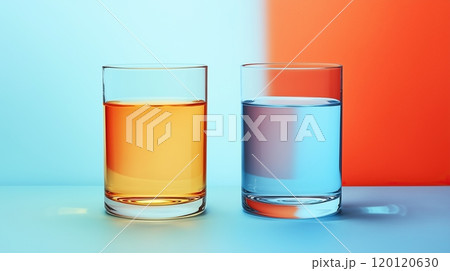 Glass half full or half empty, cool graphicのイラスト素材 [120120630] - PIXTA