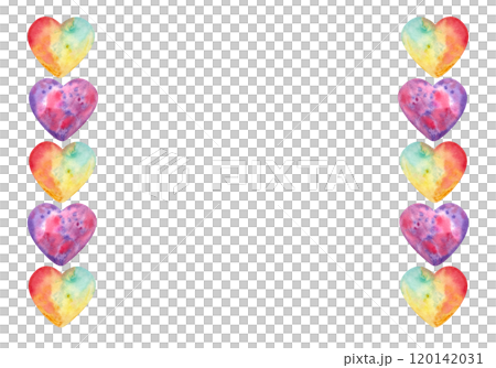 Colorful hearts big and small in a column... - Stock Illustration ...