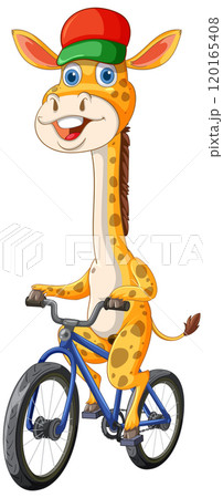 Giraffe Riding a Bicycle Adventureのイラスト素材 [120165408] - PIXTA