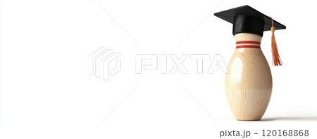 A bowling pin wears a graduation cap,...のイラスト素材 [120168868] - PIXTA