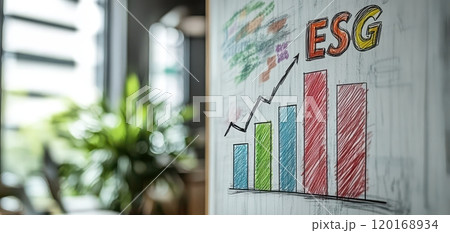 Illustration of an ESG chart with colorful bars...のイラスト素材 [120168934 ...