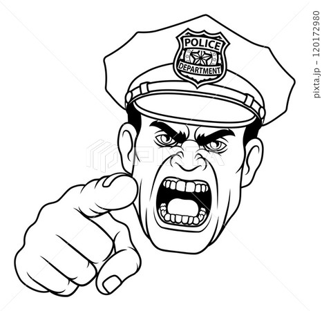 Policeman Angry Police Man Cartoon Character Copのイラスト素材 [120172980] - PIXTA