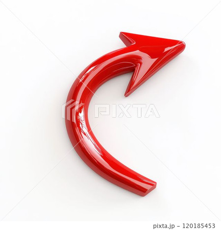 Red 3D Arrow Turning Rightのイラスト素材 [120185453] - PIXTA