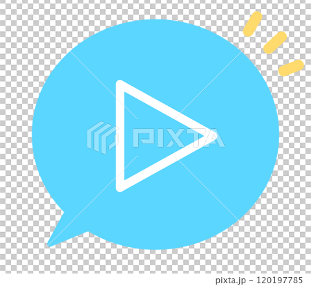 A simple light blue play button and speech bubble - Stock Illustration ...