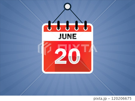 June 20, Calendar hanging signのイラスト素材 [120206675] - PIXTA