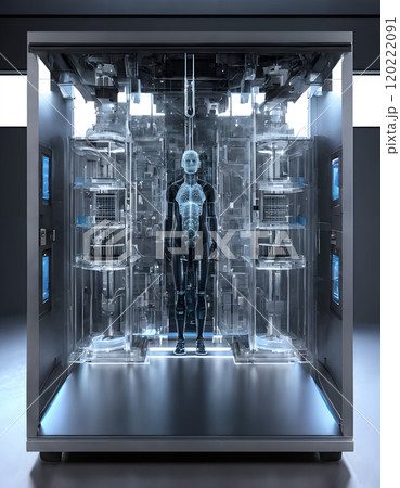 Futuristic Medical Pod With Digital Human in...のイラスト素材 [120222091] - PIXTA