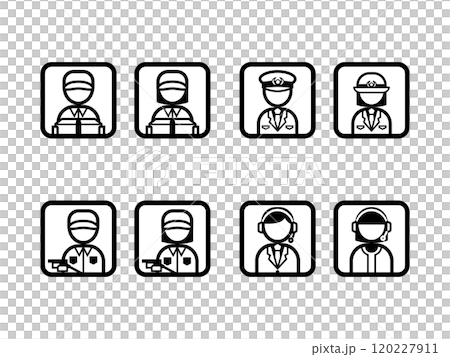 Occupation People Icon Monochrome Square - Stock Illustration ...