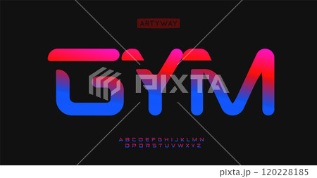 Sporty cutout alphabet, energetic athletic...のイラスト素材 [120228185] - PIXTA