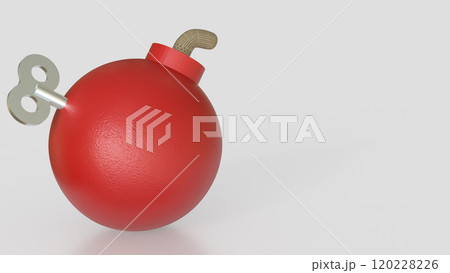The Red Bomb and wind up on white Background...のイラスト素材 [120228226] - PIXTA