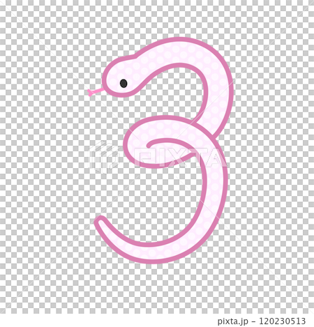A comical and cute pink snake that forms the... - Stock Illustration ...
