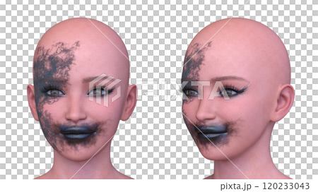 Female face up - Stock Illustration [120233043] - PIXTA