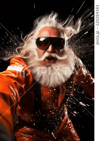 Santa Claus at high speed. Merry Christmas conceptのイラスト素材 [120264383 ...