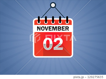 November 02, Calendar hanging signのイラスト素材 [120275635] - PIXTA