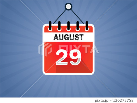 August 29, Calendar hanging signのイラスト素材 [120275758] - PIXTA