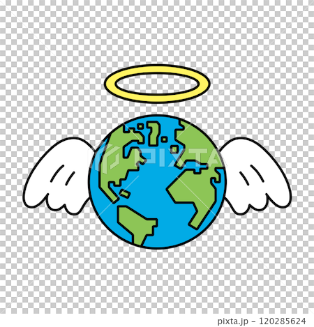 Illustration of the Earth with an angel halo... - Stock Illustration ...