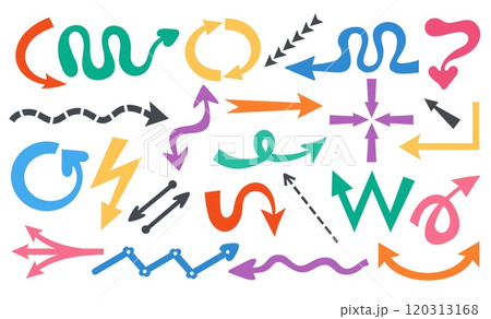 Funny arrows. Quirky shapes pointers. Bright...のイラスト素材 [120313168] - PIXTA